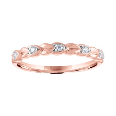 14kt Rose Gold Plated Genuine Diamond Accent Stackable Ring - Walmart.com