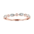 14kt Rose Gold Plated Genuine Diamond Accent Stackable Ring - Walmart.com