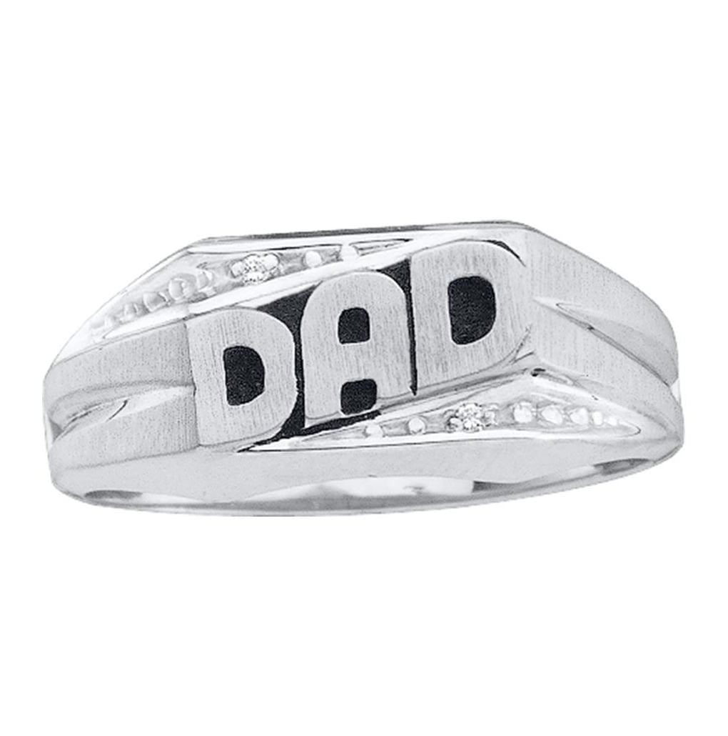 14kt White Gold Mens Round Diamond Dad Father Ring .01 Cttw - Walmart.com