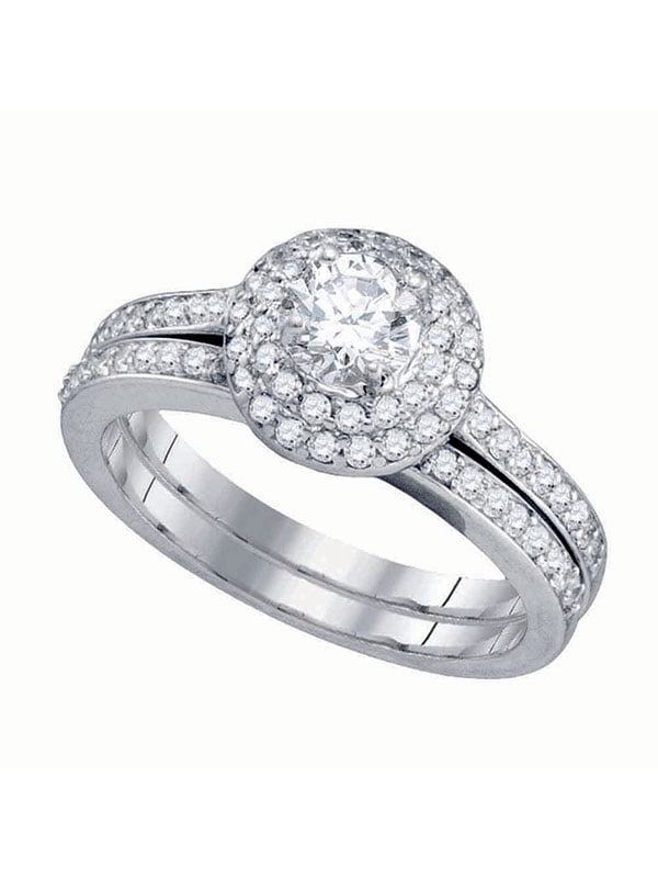 14kt White Gold Womens Round Diamond Bridal Wedding Engagement Ring