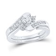 14kt White Gold Womens Round Diamond Bridal Wedding Engagement Ring