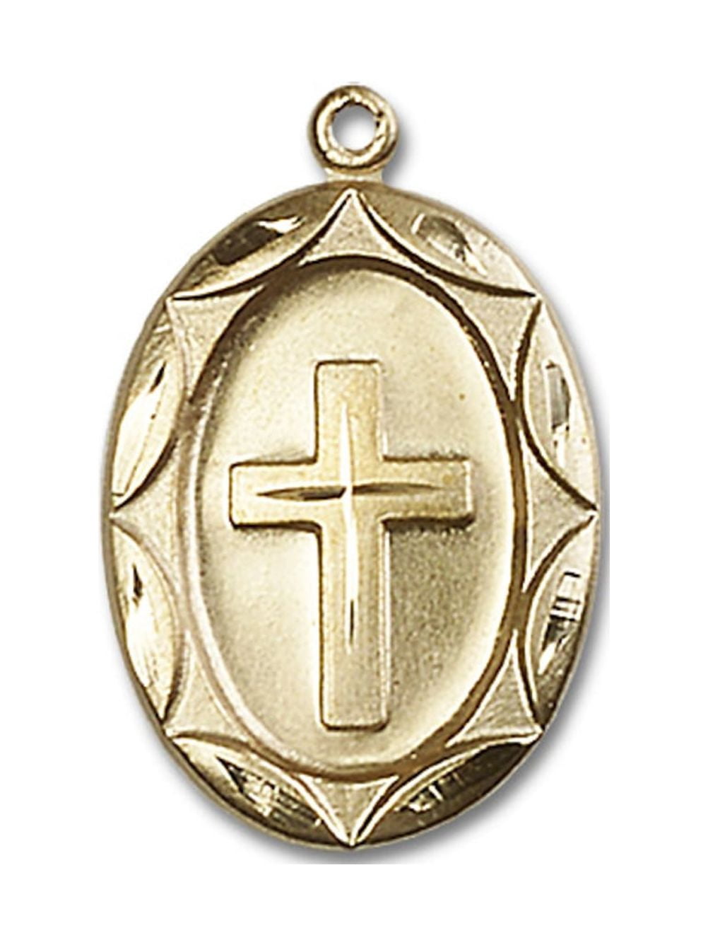 14kt Yellow Gold Cross Medal 1 x 5/8 inches - Walmart.com