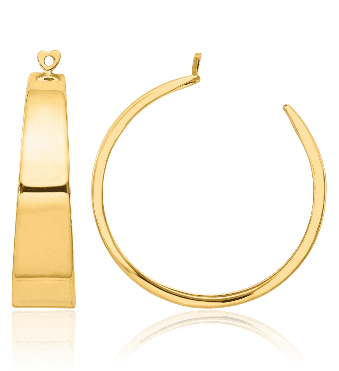 14K Solid Yellow Gold Hoop Earring Jackets for Studs - Walmart.com
