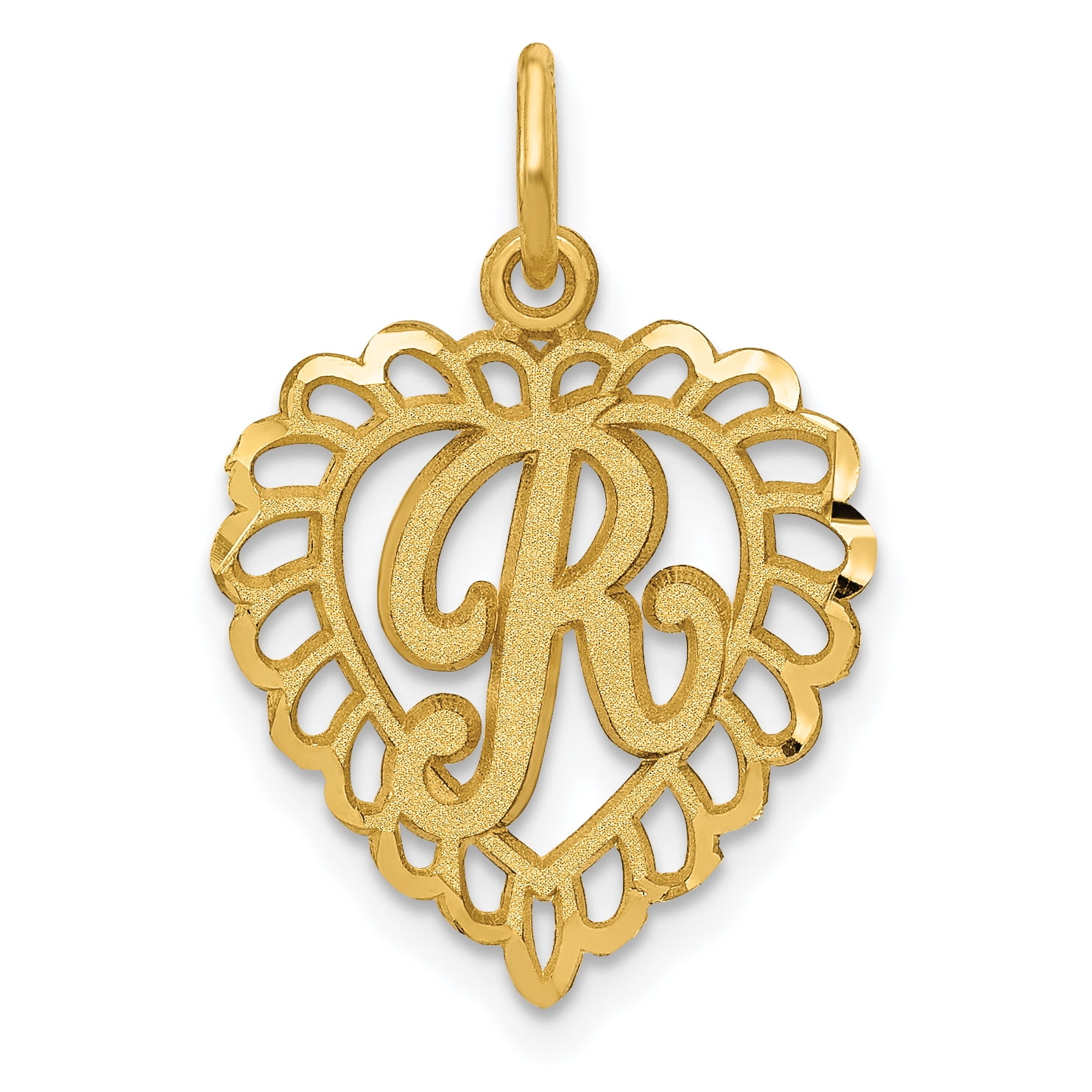 14kt Yellow Gold Initial Monogram Name Letter R Pendant Charm Necklace ...