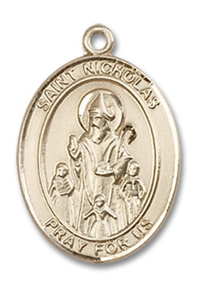 14kt Yellow Gold St. Nicholas Medal 3/4 x 1/2 inches - Walmart.com