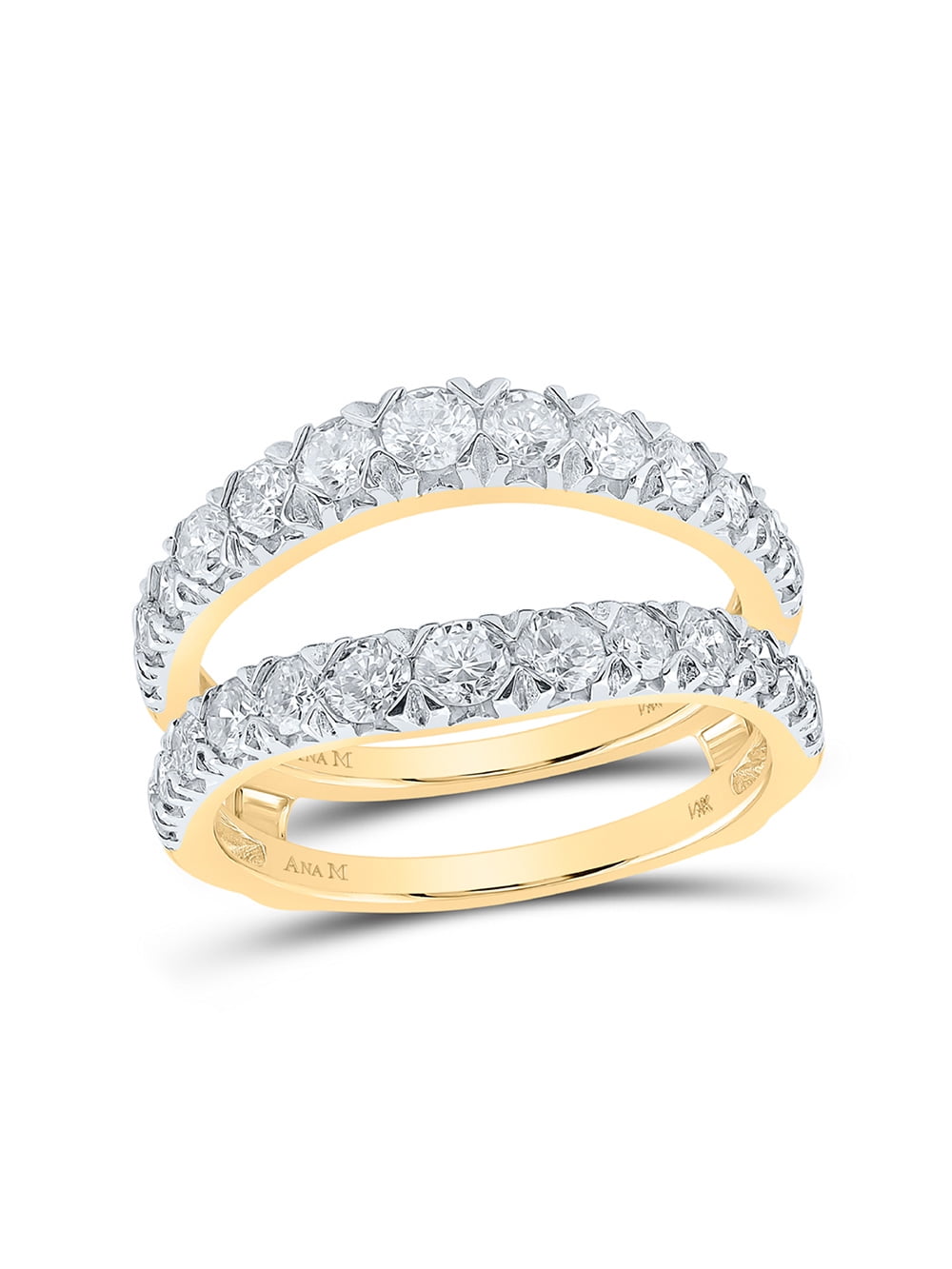 14kt Yellow Gold Womens Round Diamond Wrap Enhancer Wedding Band 1-1/2 ...