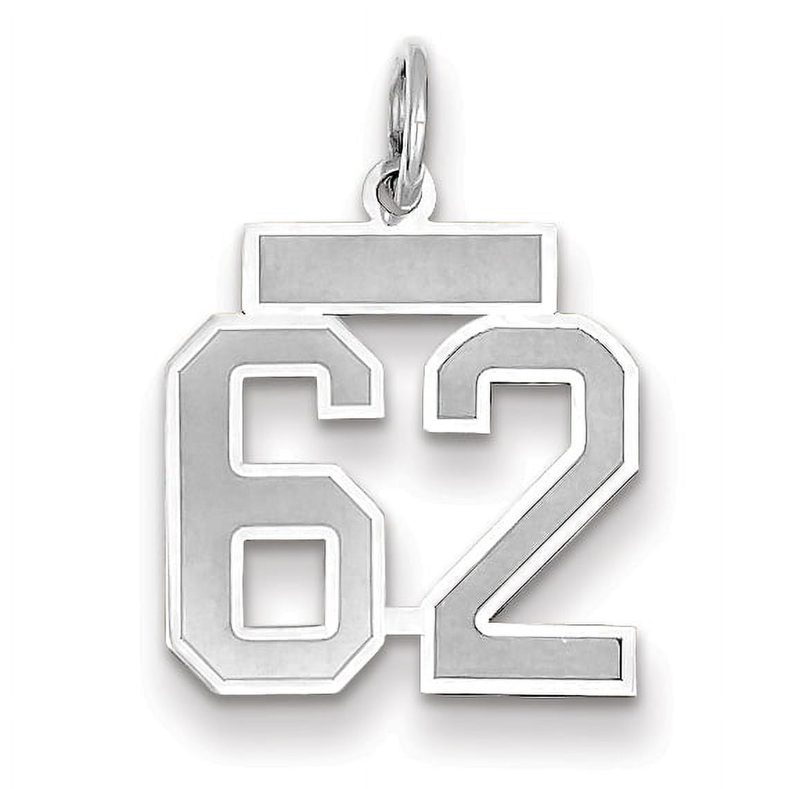 14kw Small Satin Number 62 Charm WSS62 - Walmart.com