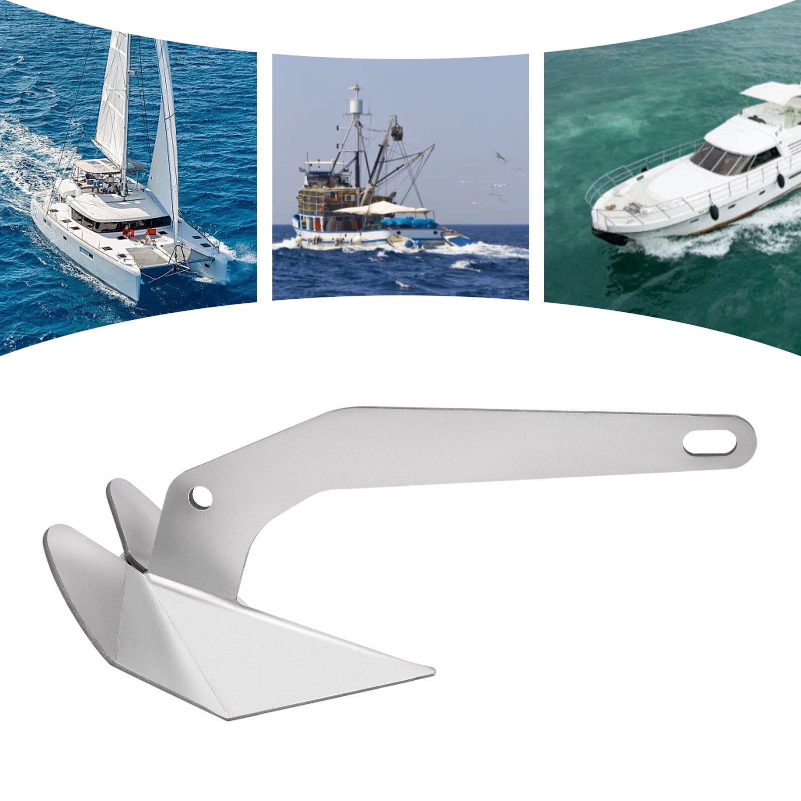 14lbs Boat Anchor, Stainless Steel Delta Style Boat Anchor Heavy Duty ...