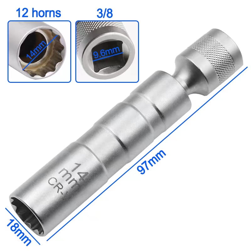 14mm 16mm Spark Plug Socket Removal Tool Car Spark Plug Key Gap Tool ...