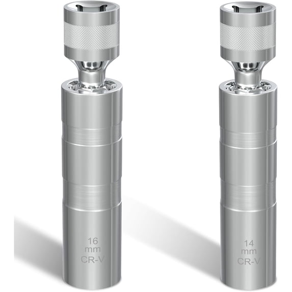 14mm&16mm Spark Plug Socket Set, Thin Wall 3/8" Drive Spark Plug ...