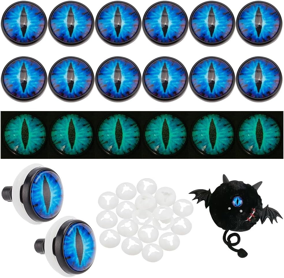 14mm Craft Safety Eyes 20PCS Glow in The Dark Crochet Eyes Luminous ...