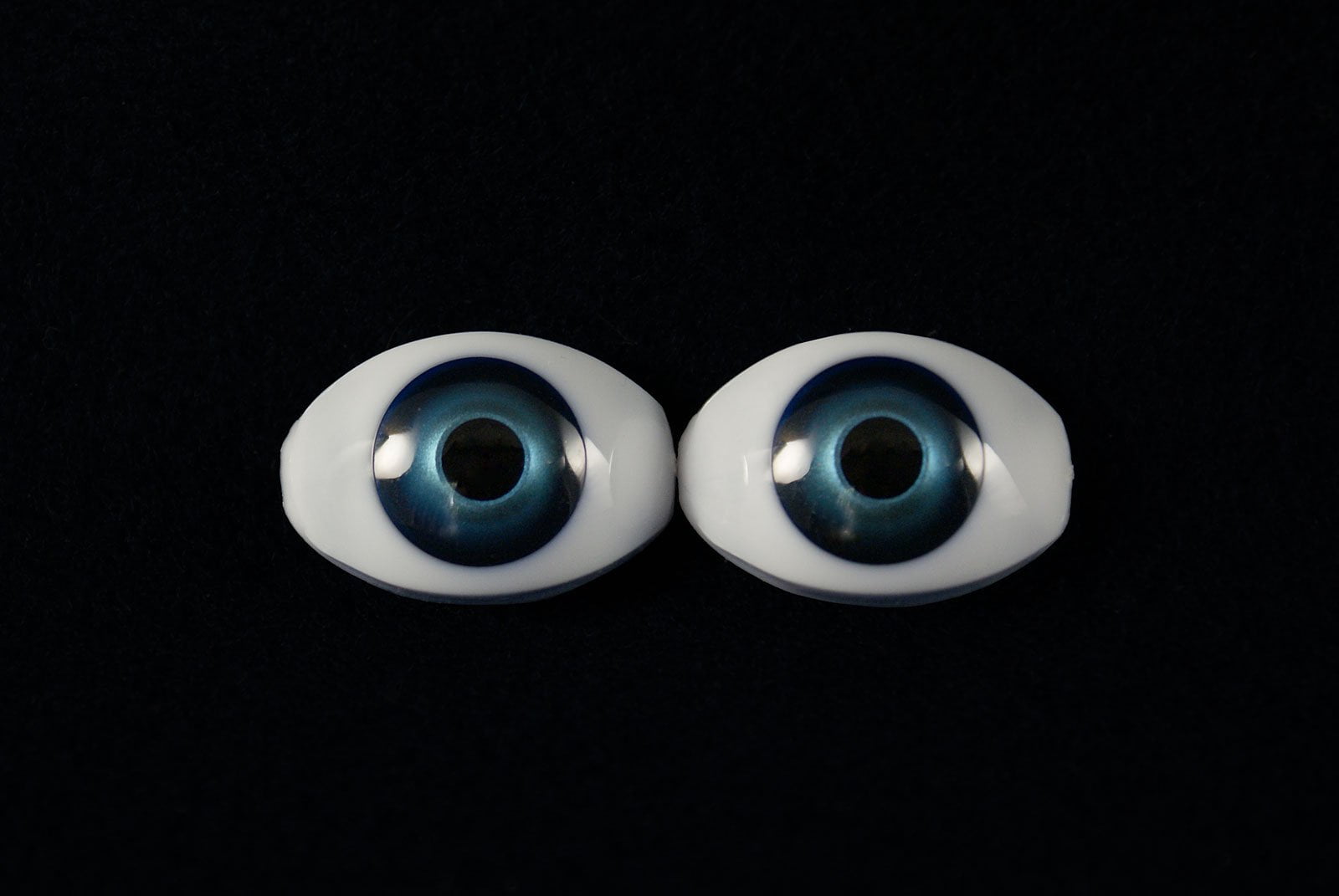 14mm Gold Blue 2pcs Glastic Realistic Doll Eyes Oval Made in Japan ...