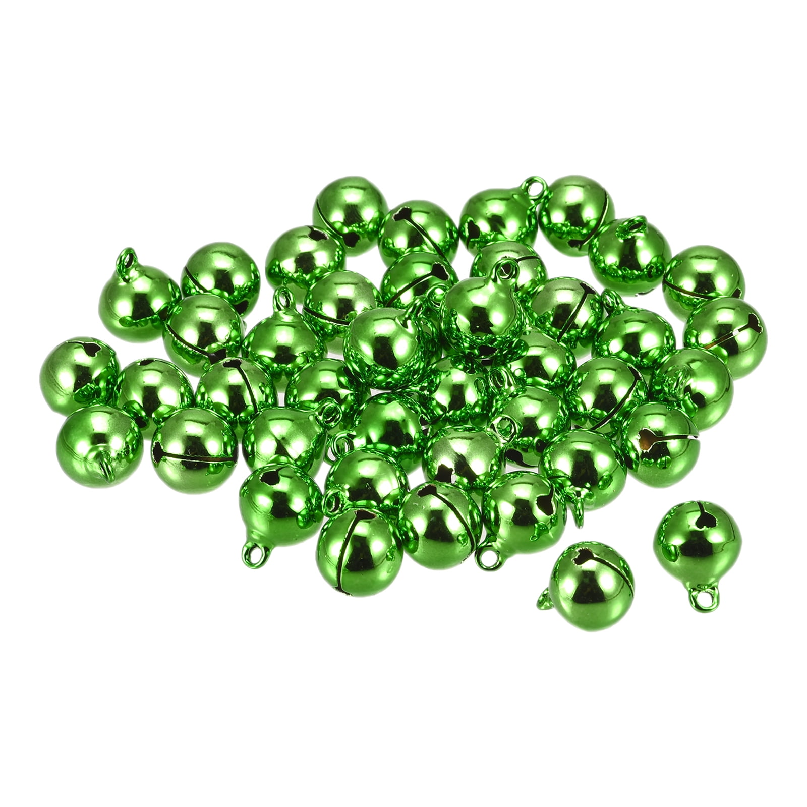 14mm Small Jingle Bells for Craft DIY Christmas Vacuum Plating Green 80 ...