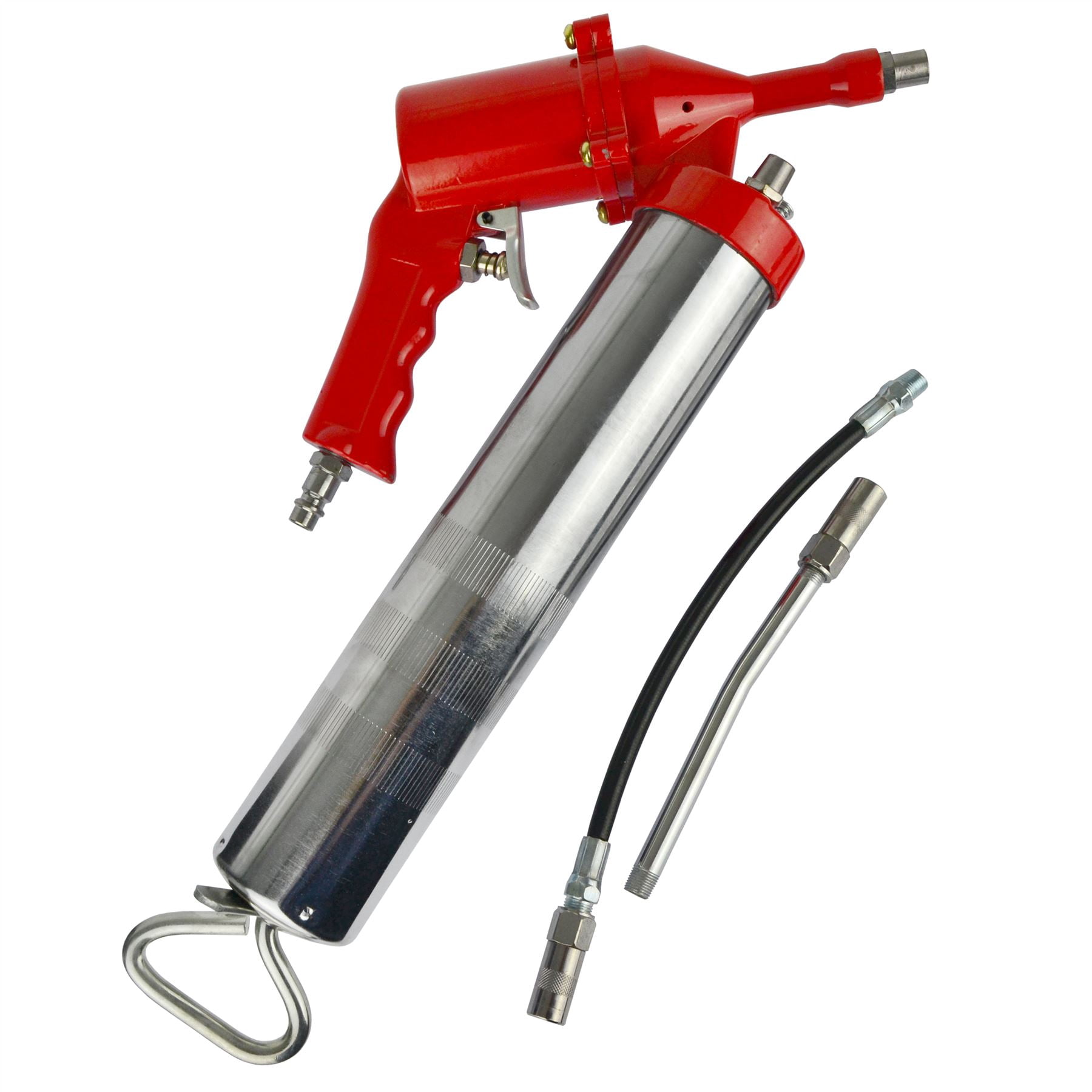 14oz Air Grease Gun Pump with Rigid and Flexible Extension Lubricating ...