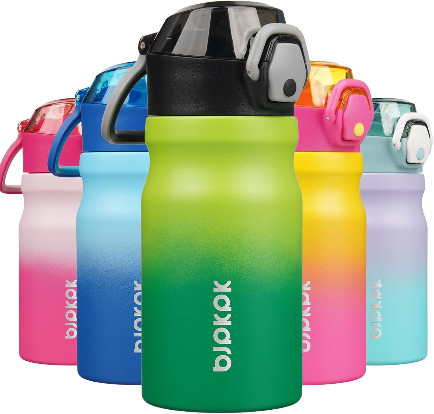 14oz Insulated Water Bottle With Straw Stainless Steel Double Wall ...