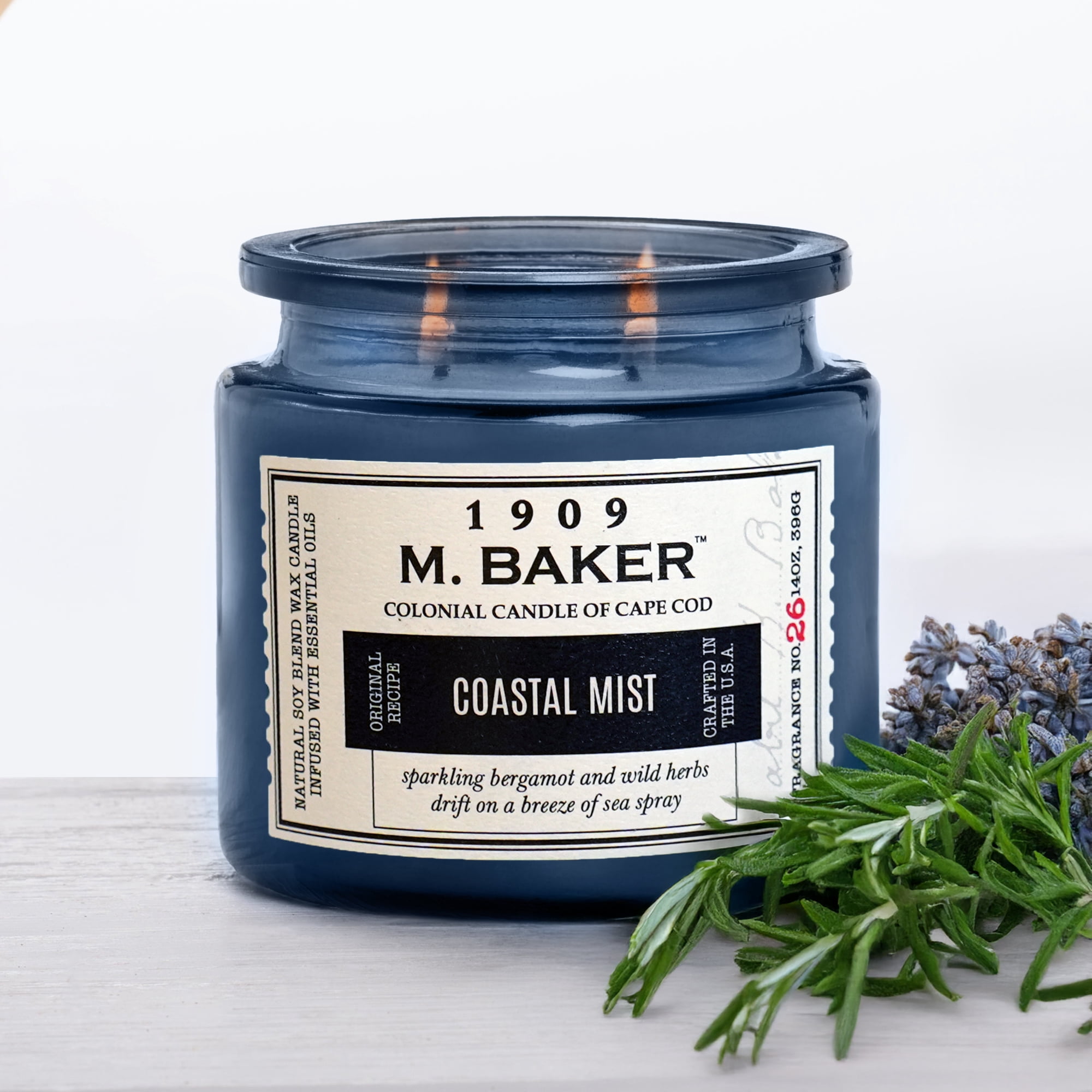 Colonial Candle M Baker Coastal Mist Scented Jar Candle, 2 Wick, 14 oz ...