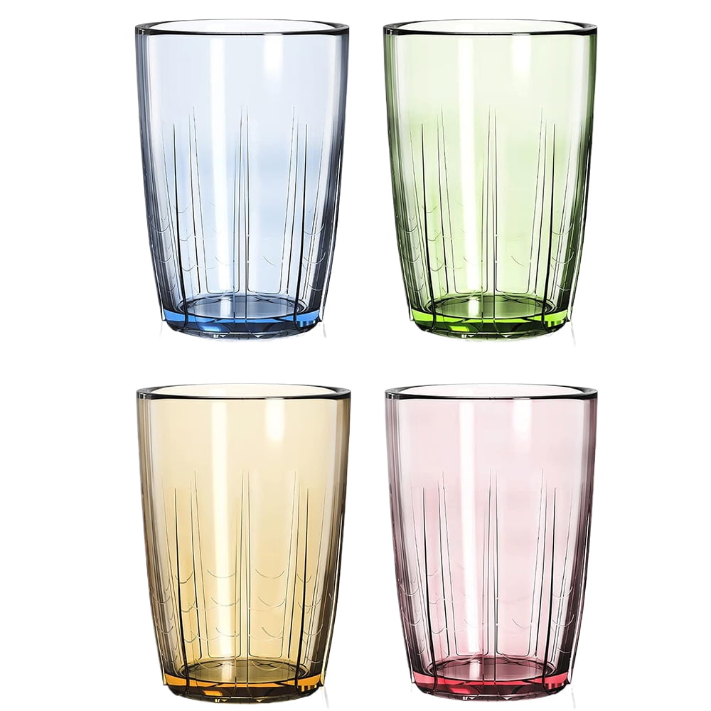 BAKER DEPOT 14oz Durable Acrylic Tumblers, Stackable Unbreakable ...