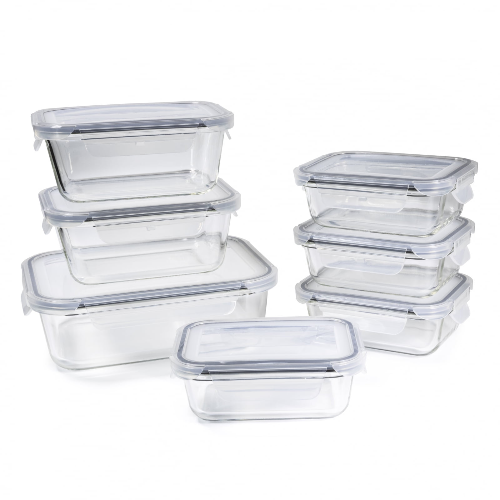 14pc Beille Food Storage Containers with Lid Glass Meal Prep Containers ...