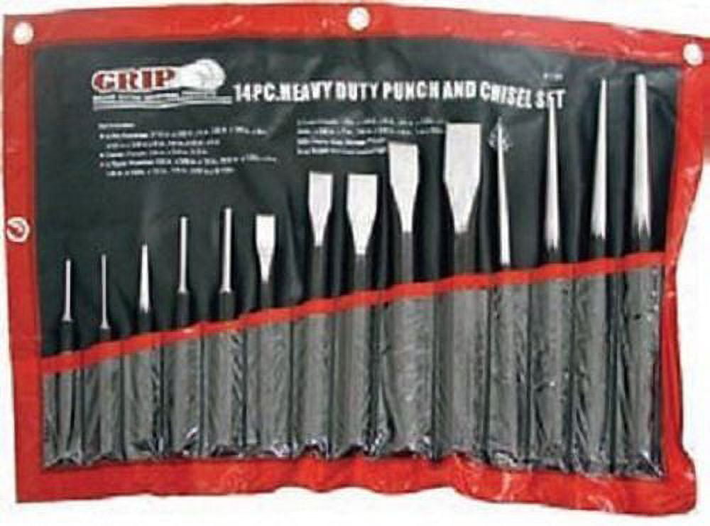 14pc GRIP Punch Chisel Set Pin Taper Center Cold Chisels Punches 61104 ...