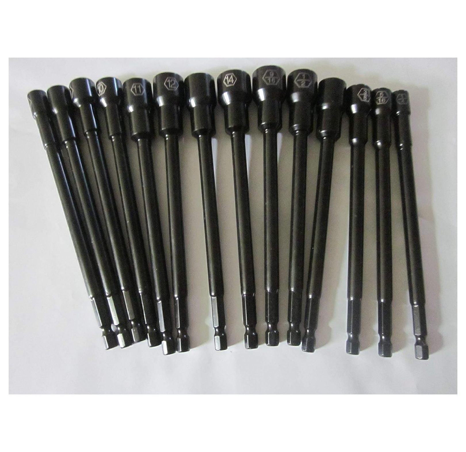 14pc IMPACT READY 6" METRIC SAE MAGNETIC NUTSETTER NUT DRIVER SETTER ...