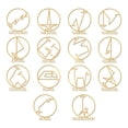 14pcs 1.6x1.6 Inch Angel Symbol Metal Stickers Energy Symbol Self ...