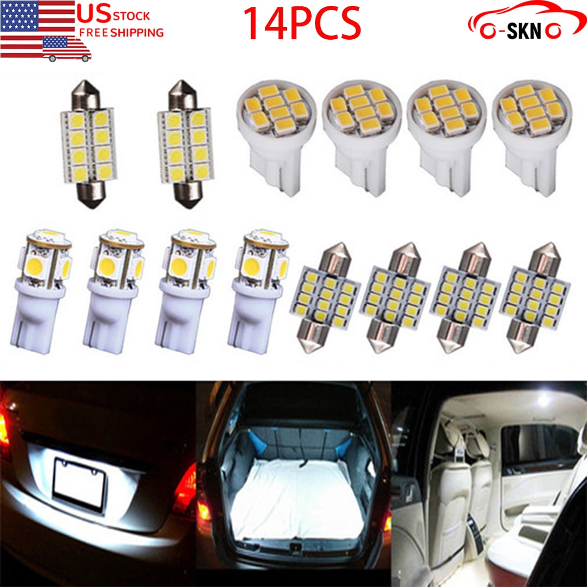 14pcs Bright White Interior LED Lights Package Kit For 2003-2012 Honda Accord - Walmart.com