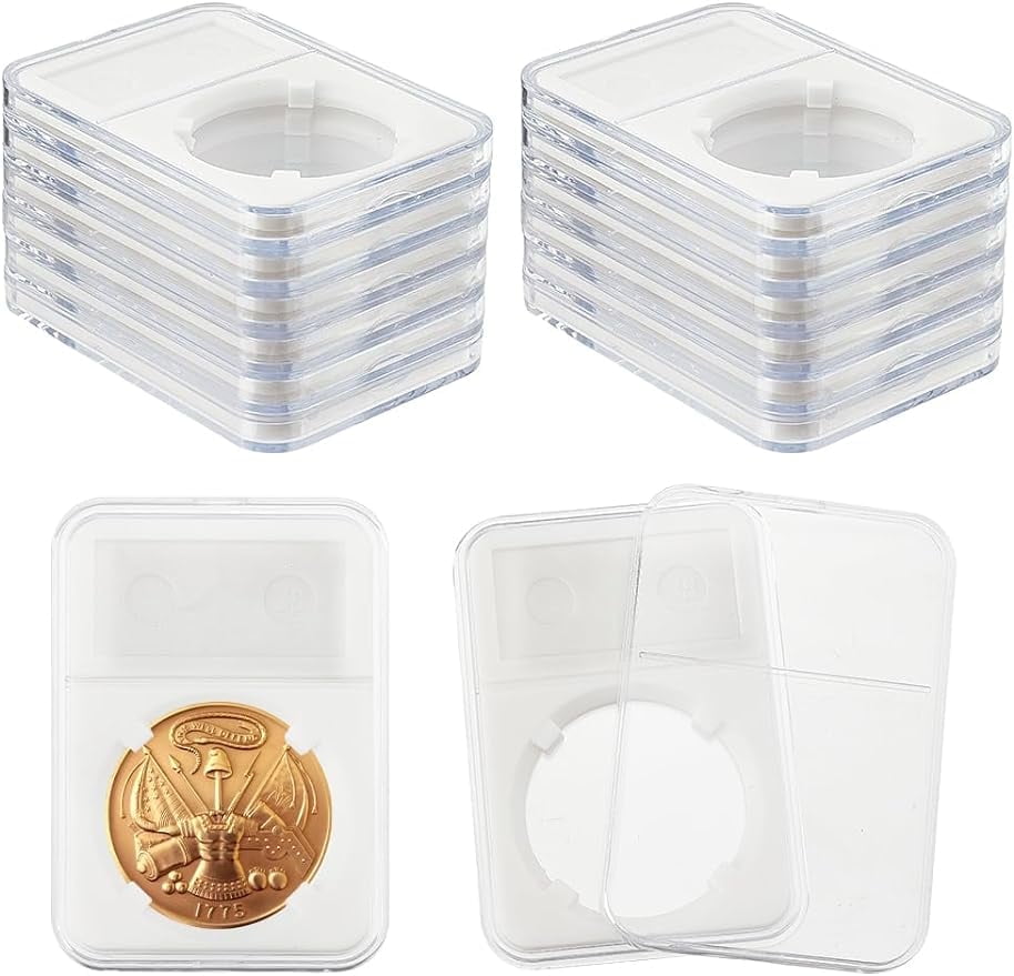 14pcs Coin Slab Snap Display Holder 37mm White Coin Cases for ...
