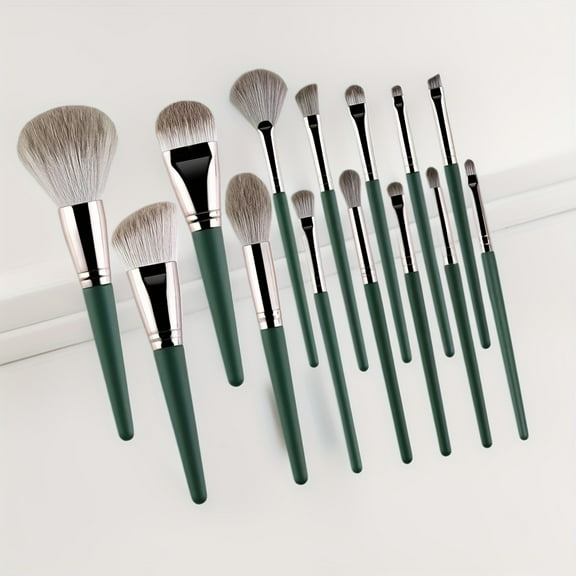 RAGUPEL 14pcs Dark Green Professional Makeup Brush Kit – Complete Face ...
