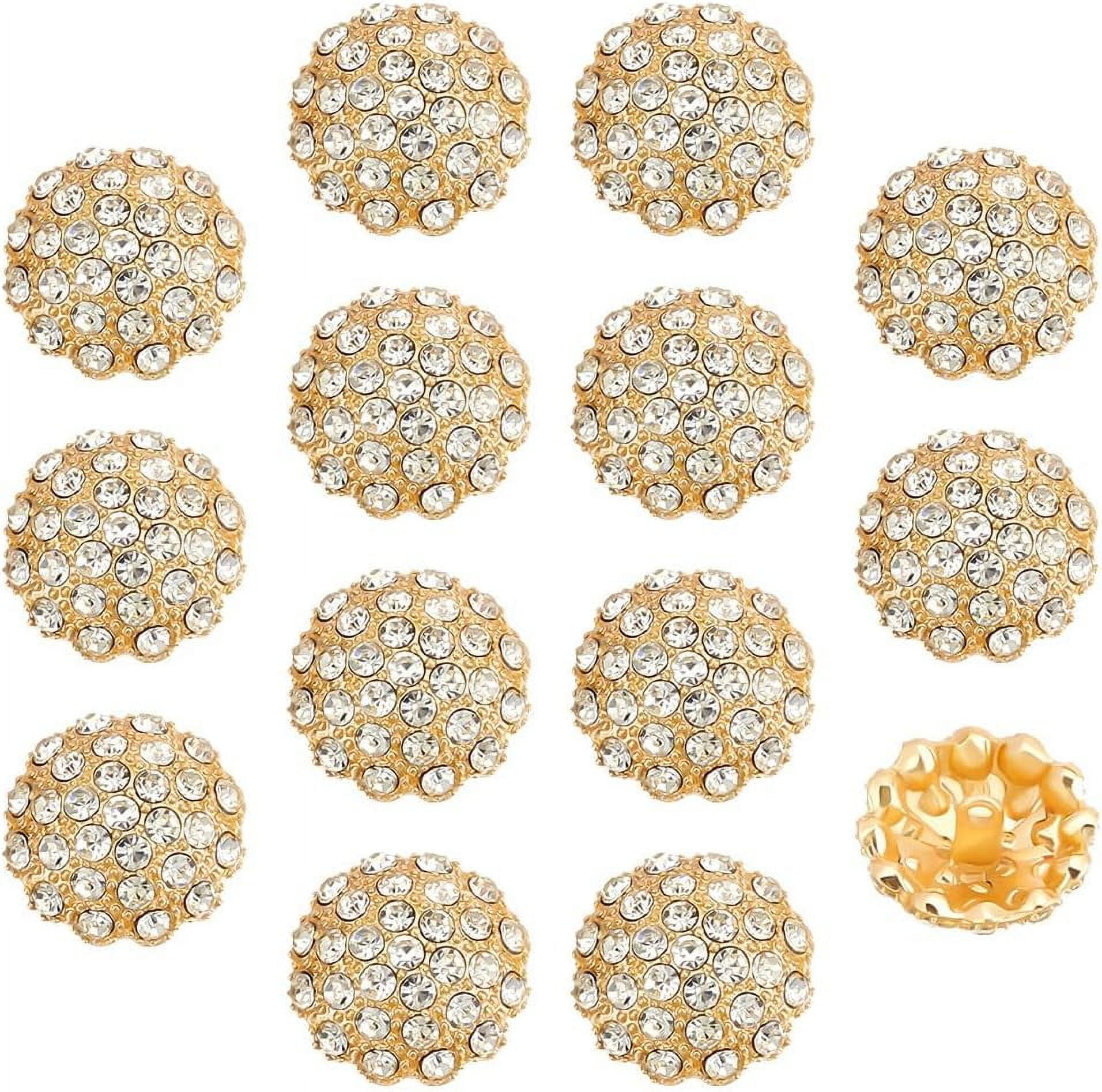 14pcs Flower Rhinestone Buttons Sew on Clothing Buttons 1-Hole Alloy ...