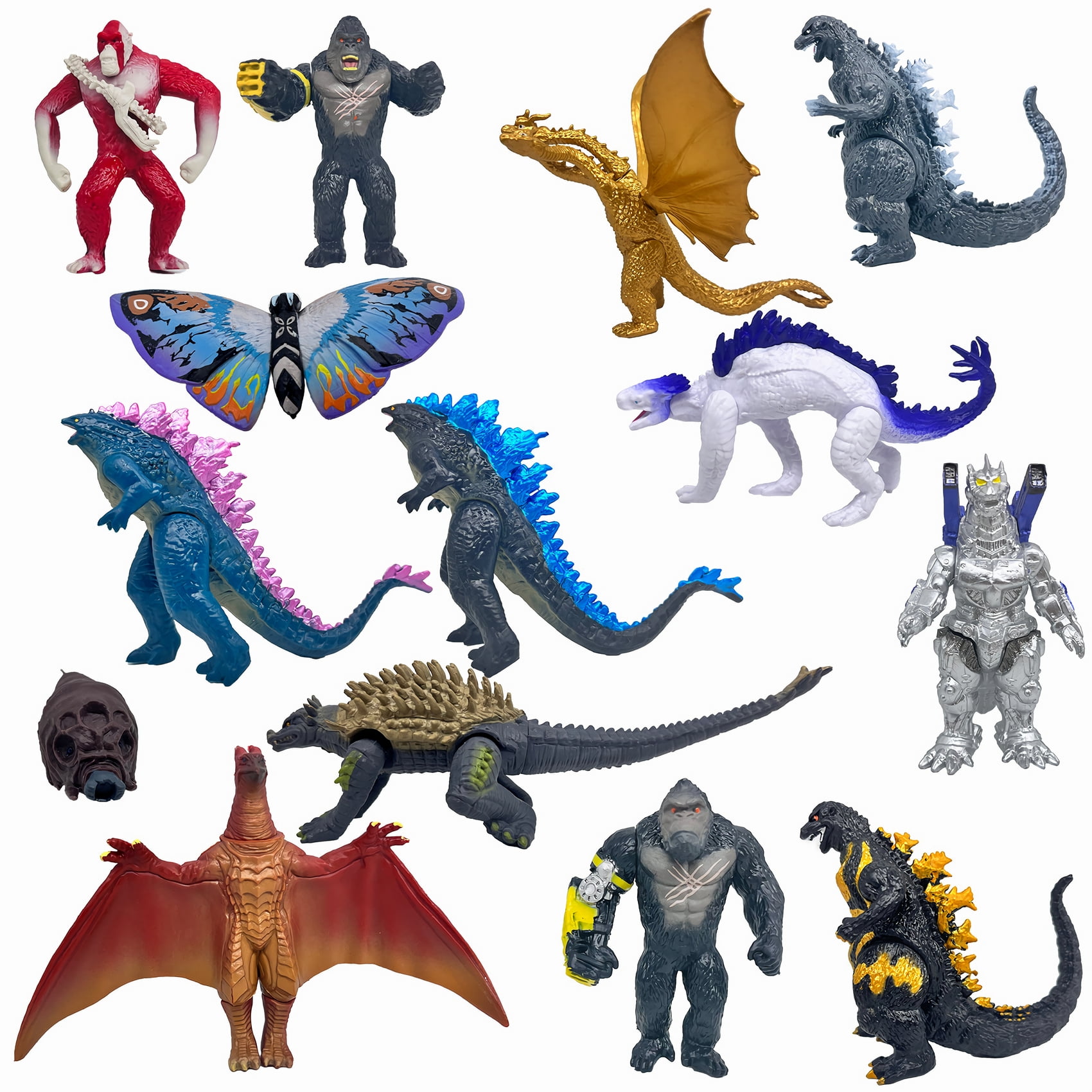 14pcs God zilla vs. Kongs the Empire Shimo Skar Kings Anguirus Rodan ...