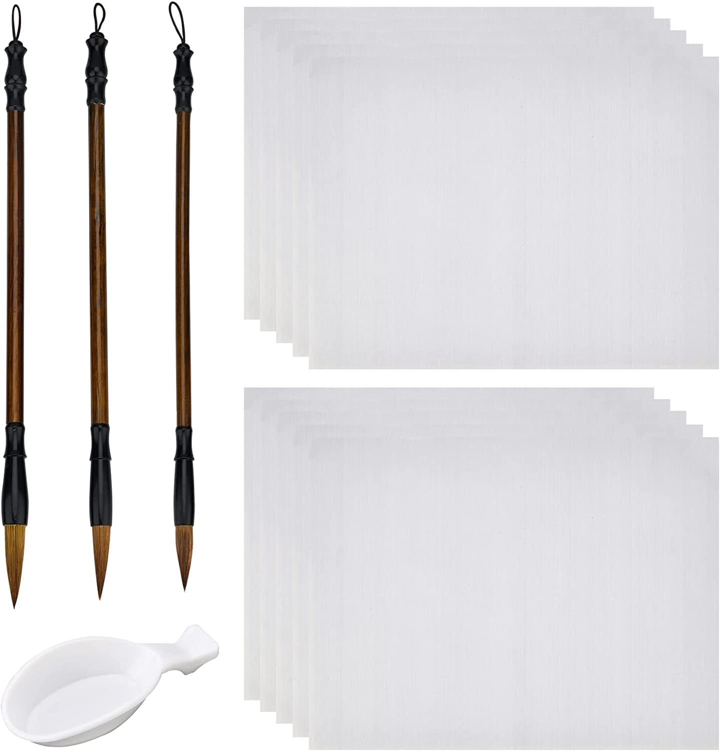 DIY 14pcs No Ink Chinese Calligraphy Set Reusable Water Writing Cloth ...