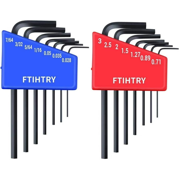 14pcs Mini Hex Key Allen wrench Set, Metric(0.7-3mm) and SAE(0.028-7/64 ...