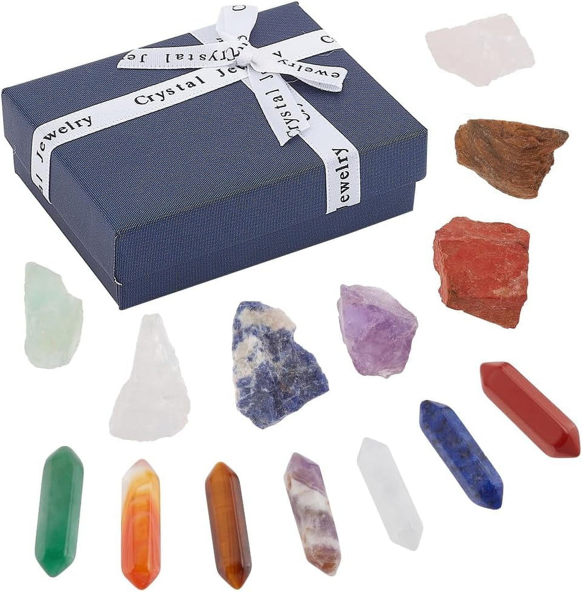 14pcs Natural Crystal Set Raw Crystals Kit for Beginners Colorful ...