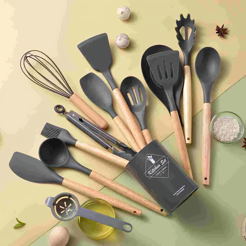 14pcs Set, Silicone Cooking Utensil Set Without Bisphenol A, With ...