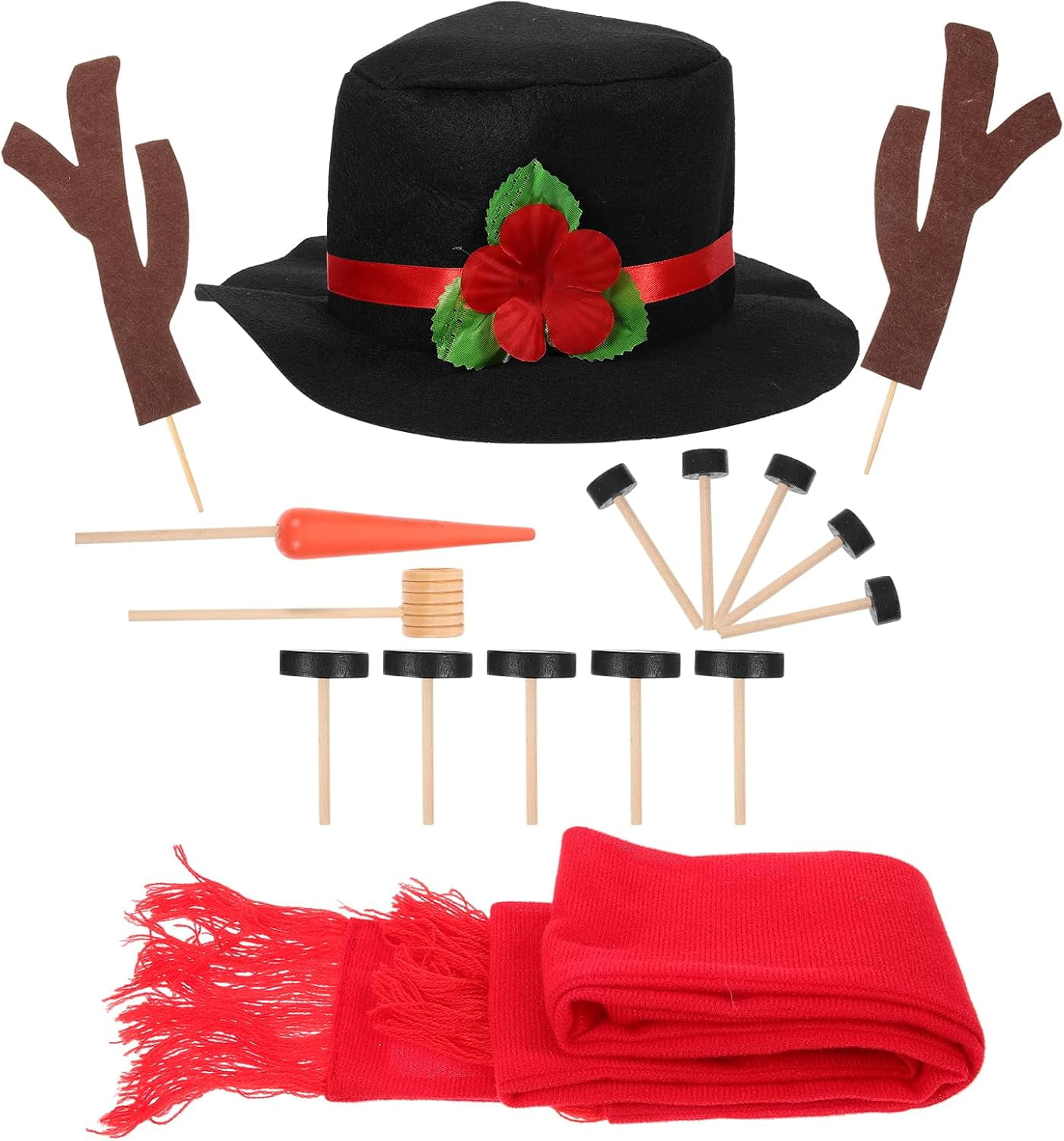 14pcs Snowman Decorating Kit Snowman Making Dressing Kits Includes Hat ...