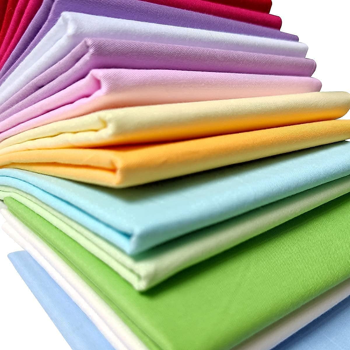 14pcs Twill Solid Cotton Fabric for Sewing Fat Quarters Fabric Bundles ...