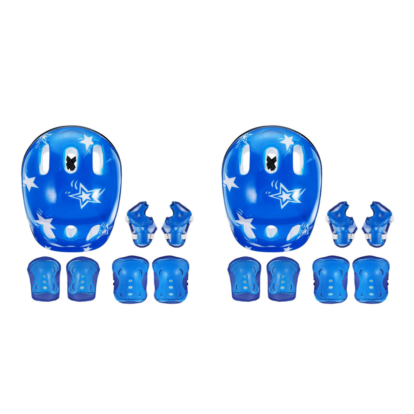 14pcs in 1 Set Blue Adjustable Skating Helmet Kits Outdoor Protector ...