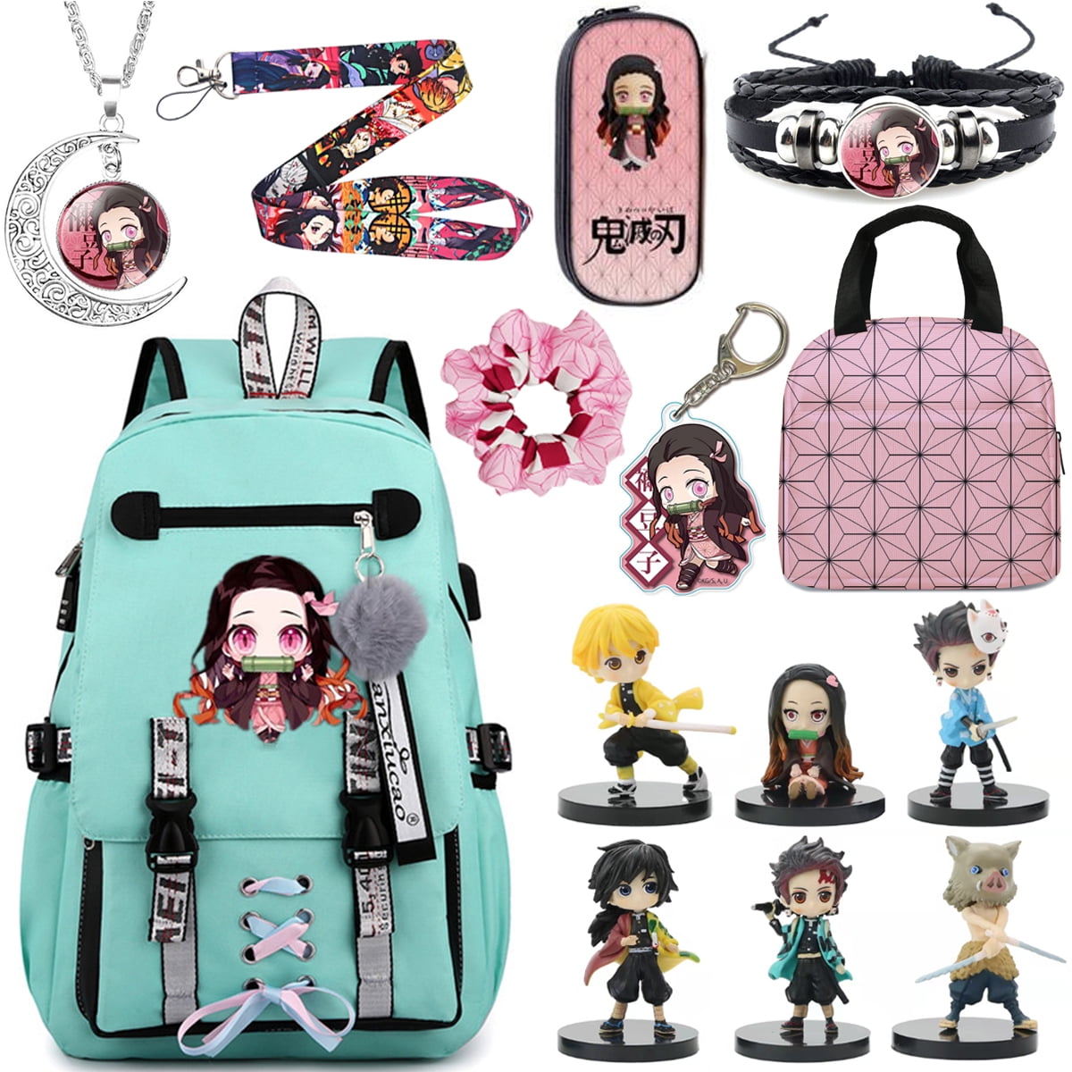 14pcs/set Rucksack Demon Slayer Nezuko School Backpacks - Walmart.com