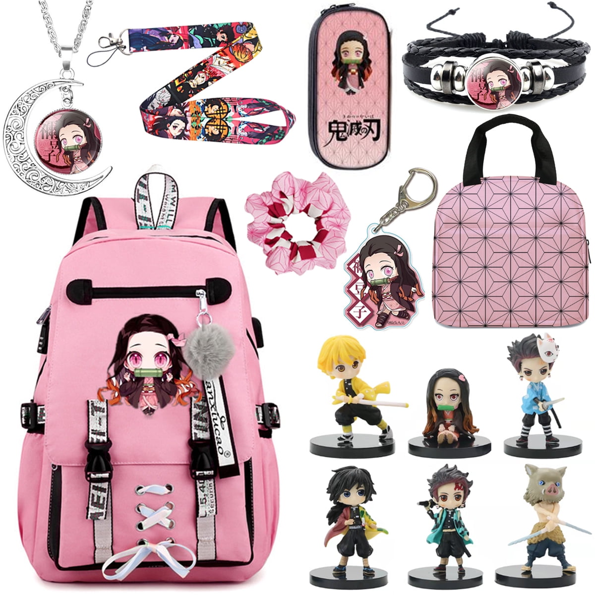 14pcs/set Rucksack Demon Slayer Nezuko School Backpacks - Walmart.com