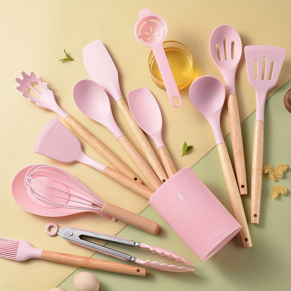 14pcs/set, Silicone Utensil Set, White Kitchen Utensil Set, Safety ...