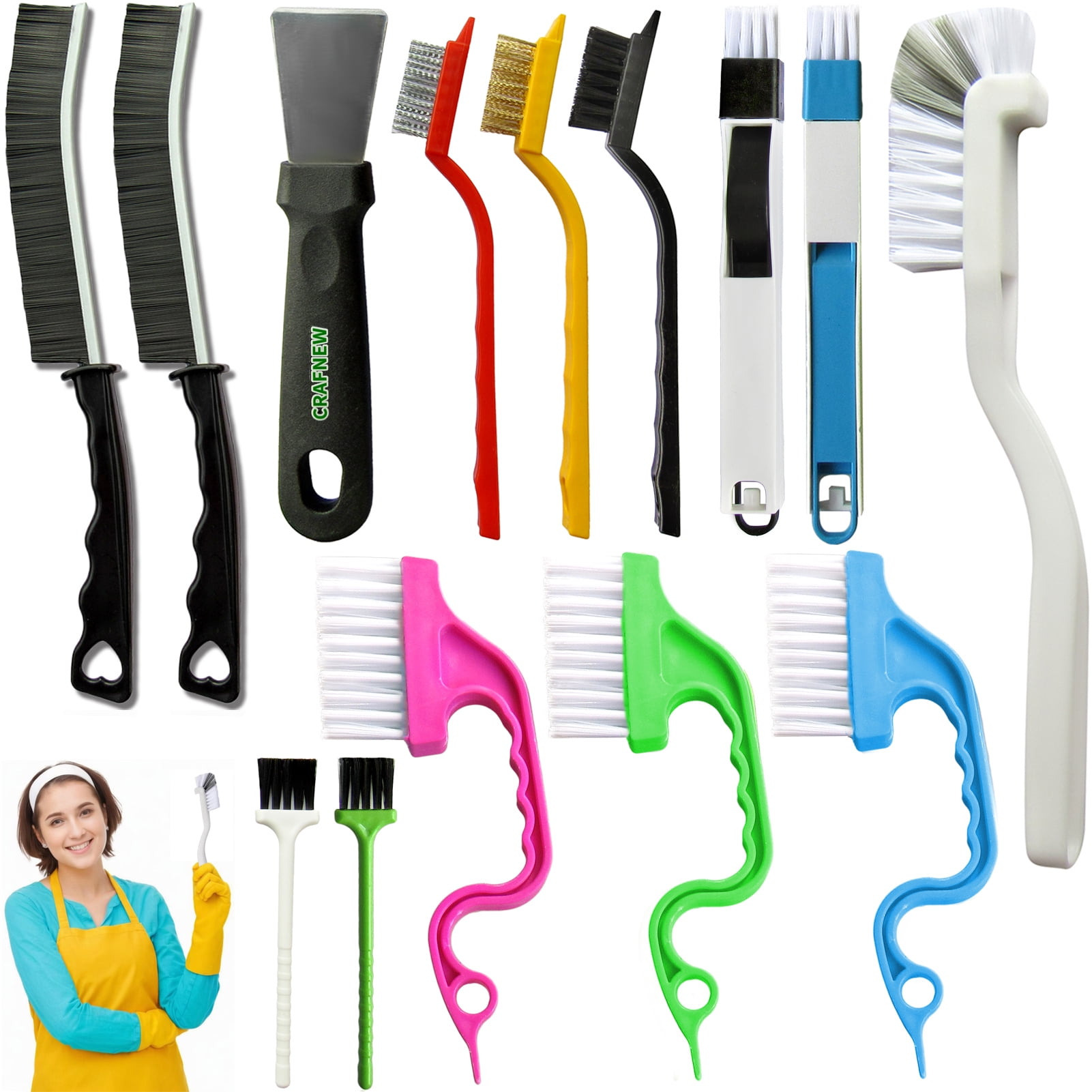 14pcs small crevice cleaning brush set, groove gap cleaning tool for cleaning kitchen,bathroom ...