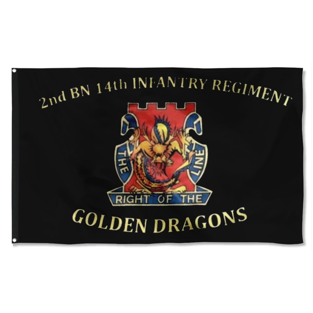 14th Infantry Regiment Flag 3x5Feet Military Banner with 2 Brass ...