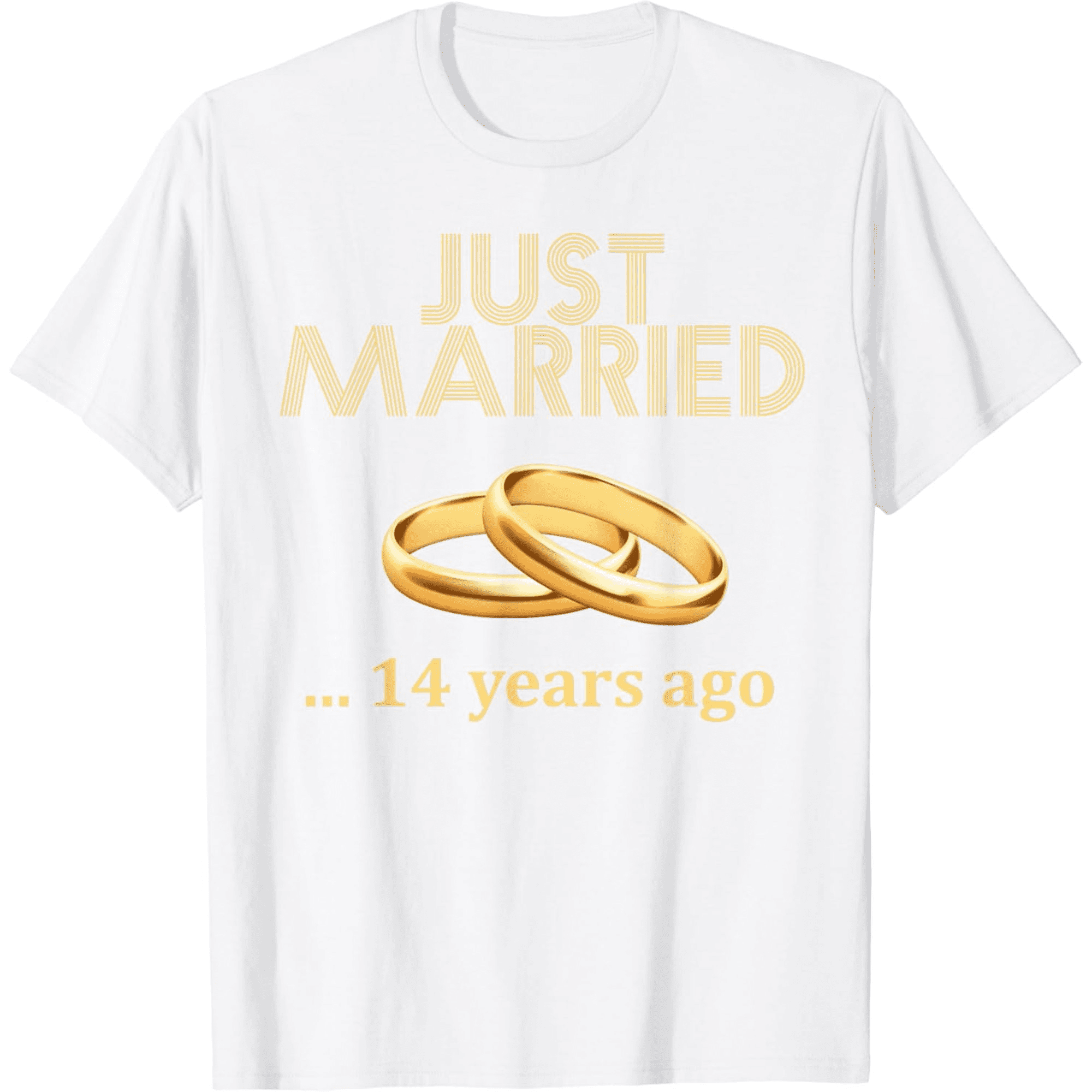 14th Wedding Anniversary T-Shirt Just Married 14 Years Ago T-Shirt100 ...