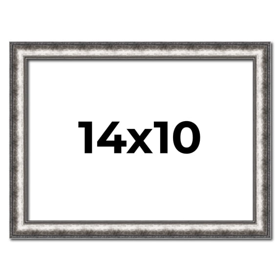 14x10 Frame Silver Real Wood Picture Frame Width 1.125 Inches ...