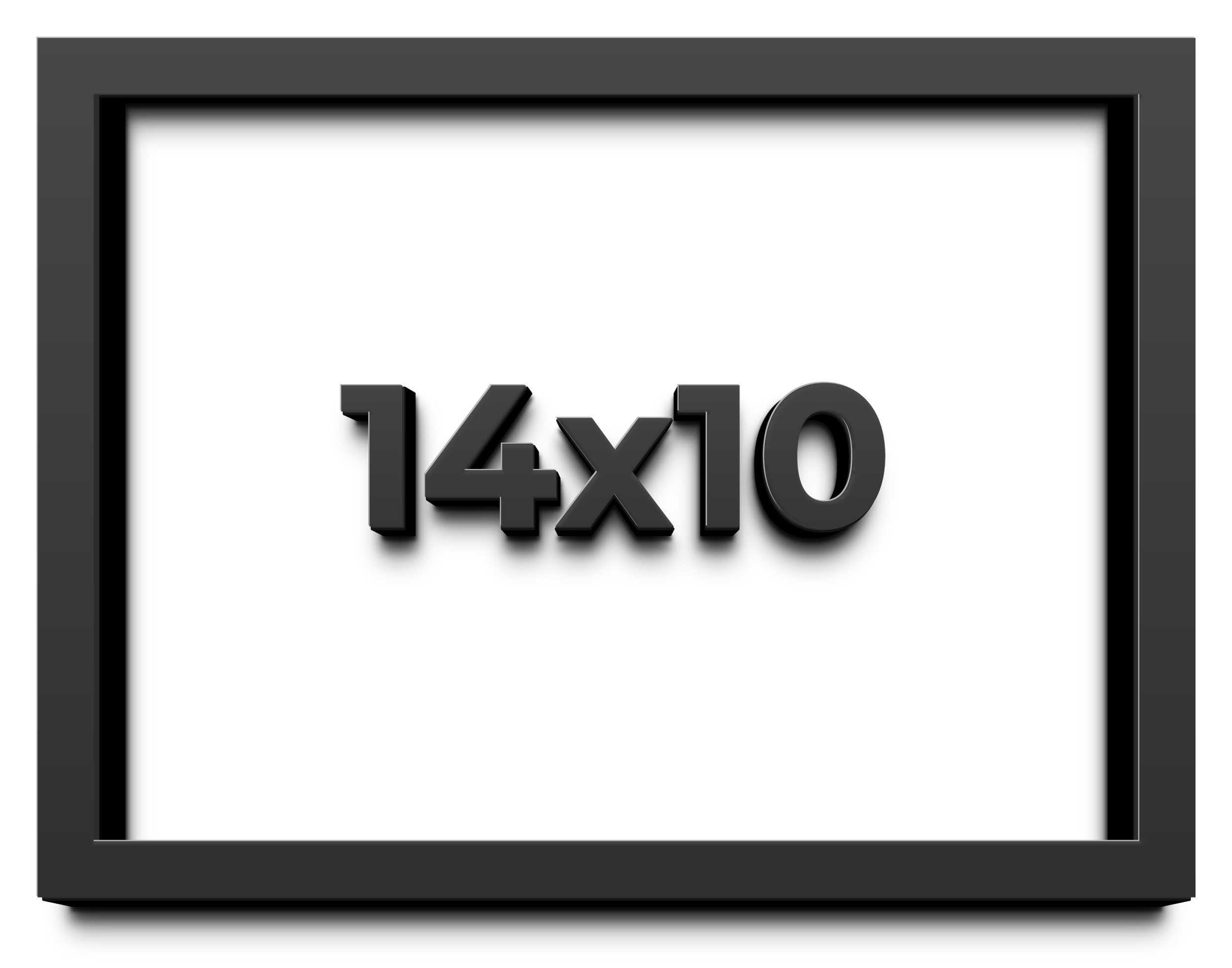 14x10 Shadow Box Frame Black | 1 inches Deep Real Wood Contemporary ...