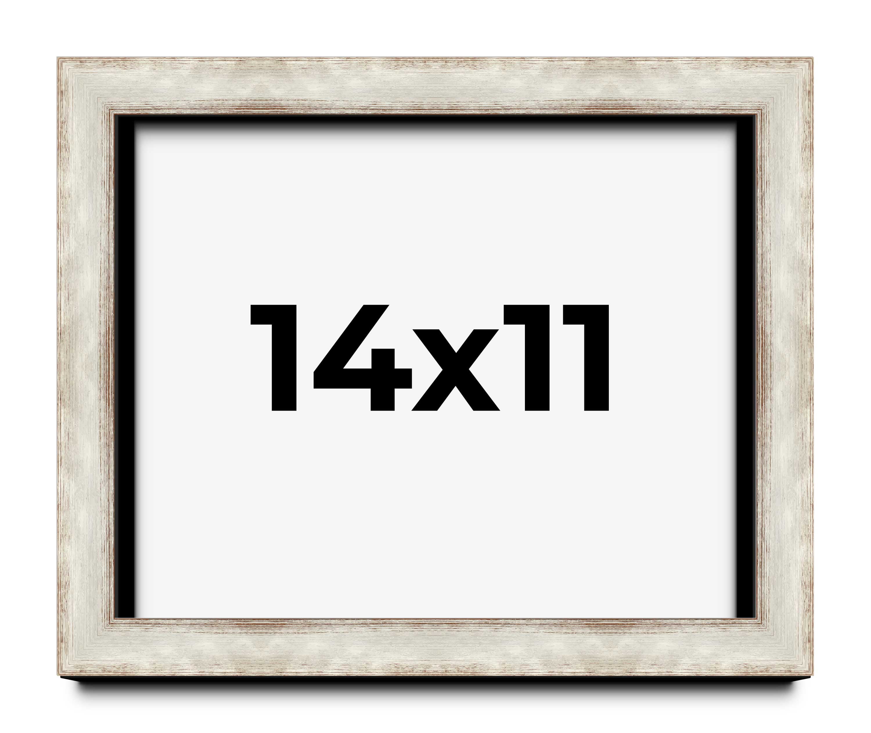 14x11 Shadow Box Frame Silver | 1.625 Inches Deep Real Wood ...