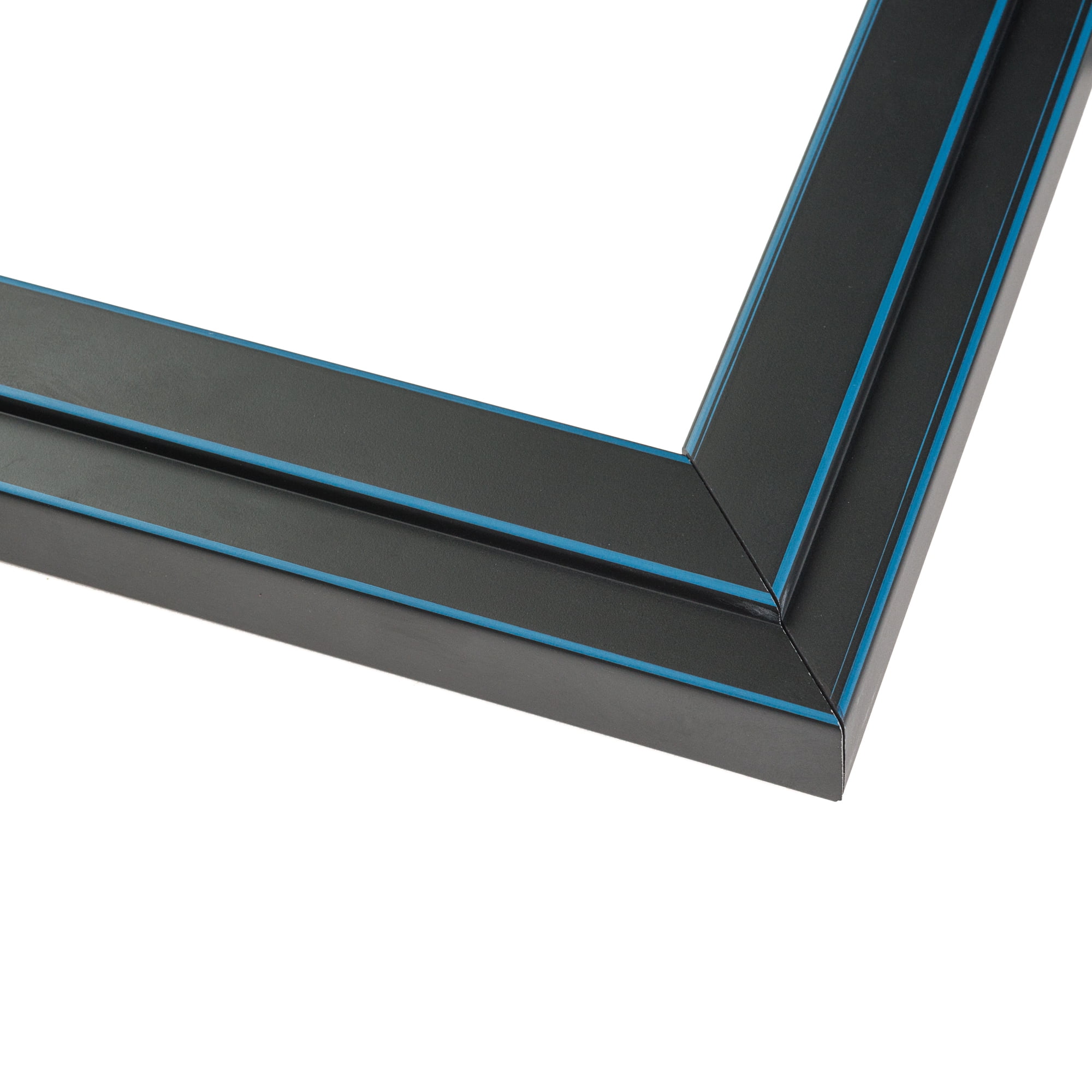 14x14 Black Two-Step Wood Frame w/ a Blue Accent - 'Pinstripe' Thin ...