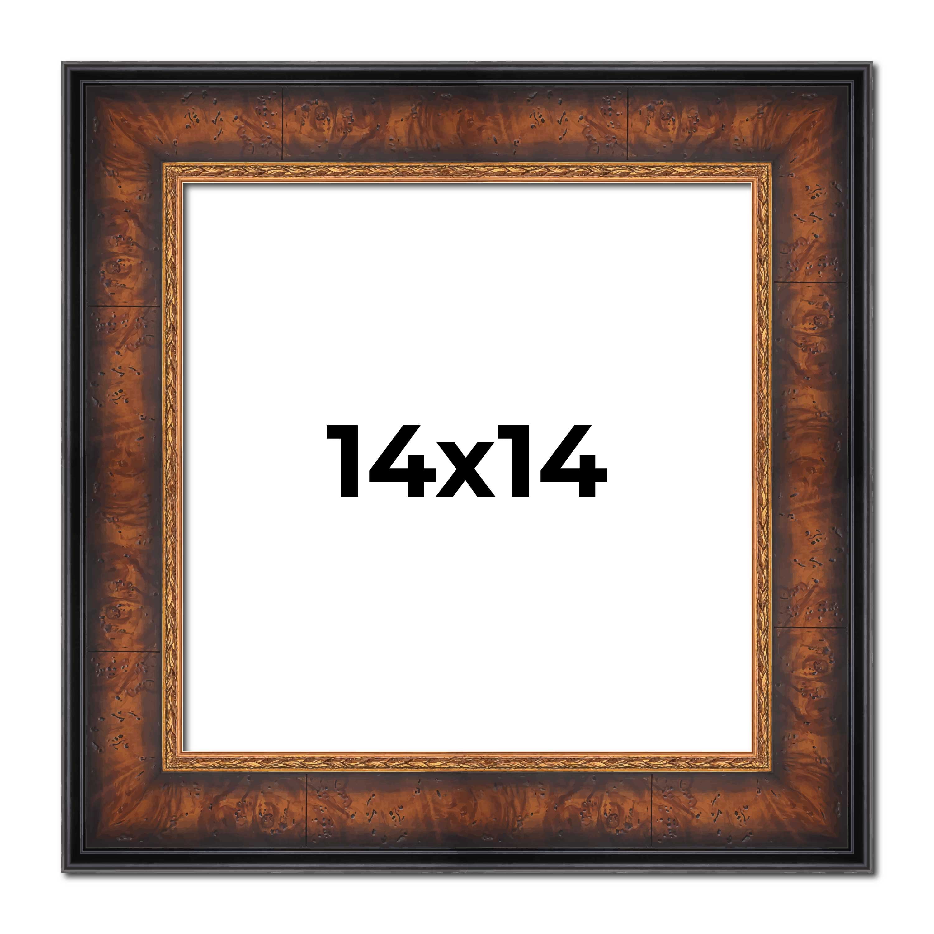 14x14 Frame Brown Walnut Gold Ornate Trim Solid Wood Plein Air Picture ...