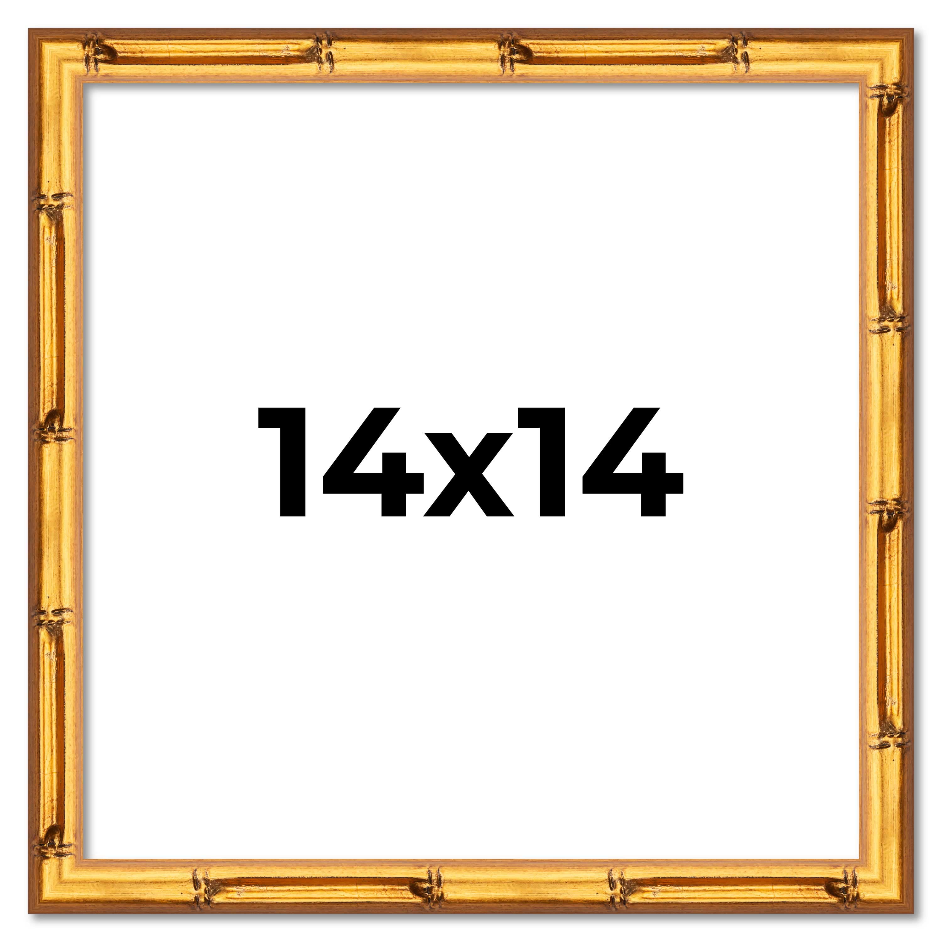 14x14 Frame Gold Bamboo Solid Wood Picture Frame | 1 Inch Moulding ...