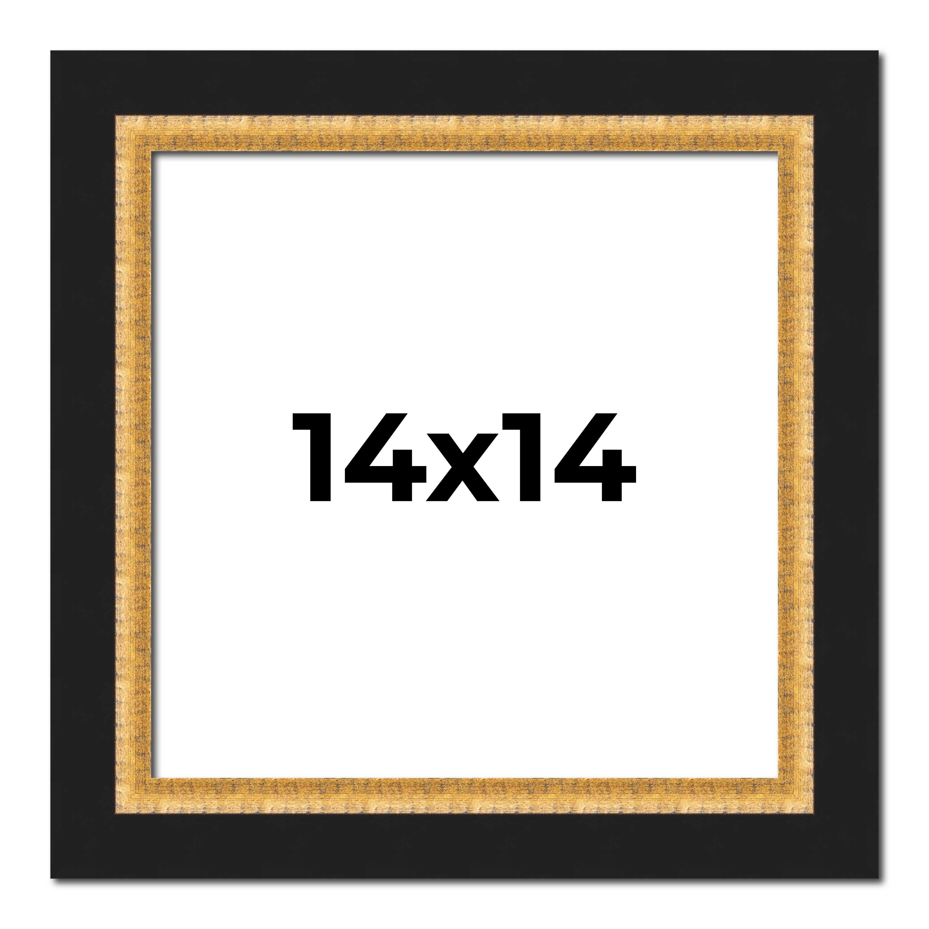 14x14 Frame Gold Real Wood Picture Frame Width 2.25 Inches | Interior ...